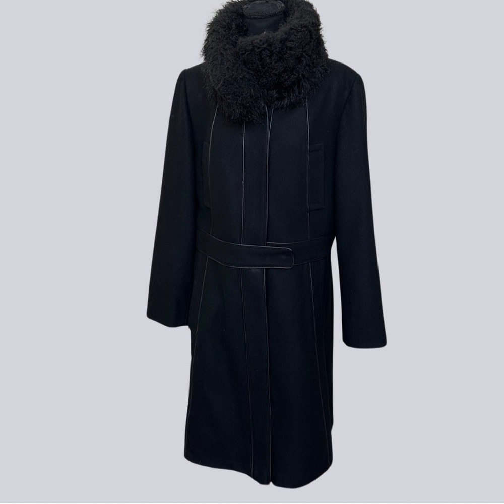 Perry Ellis Vintage Black Wool Coat - Gem